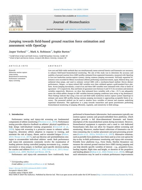 Pdf Jumping Towards Field Based Ground Reaction Force Estimation And