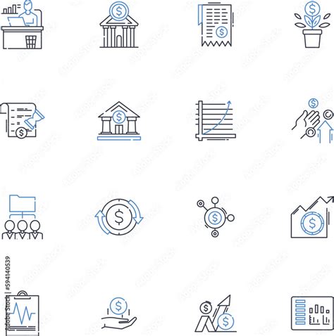Revenue Estimation Line Icons Collection Forecasting Modeling