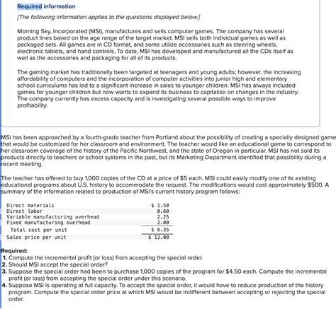 Solved Required Information[the Following Information