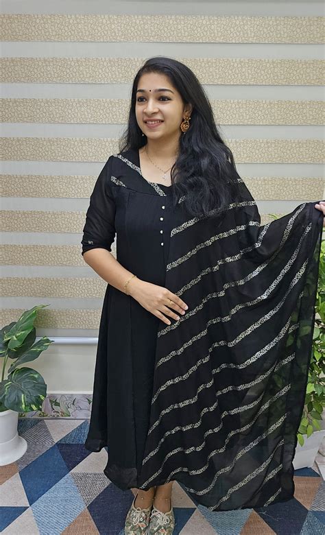 Feeding Maternity Vijithra Silk Top And Duppatta Set Black Priyas Magic World