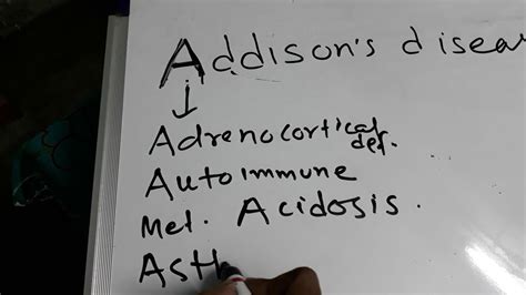 Addisons Diseasemedical Mnemonic For Ug And Neet Pg Youtube