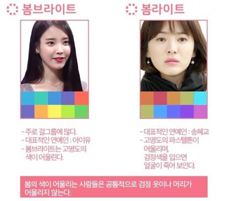 봄웜라이트 염색 봄브라이트와 비교분석 봄웜톤 연예인 네이버 블로그