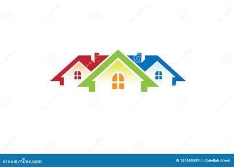 Creative Colorful Three Houses Logo Design Illustration Stock Vector Illustration Of Hotel