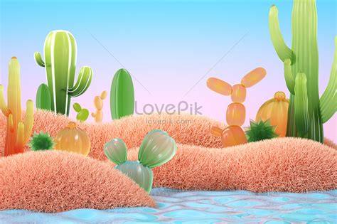 Spring Cactus Scene Creative Imagepicture Free Download 402426420