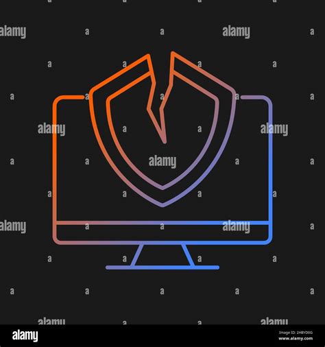 Cybersecurity Vulnerability Gradient Vector Icon For Dark Theme Stock