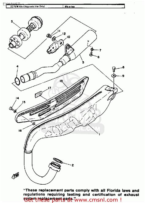Yamaha Gt80 1980 Usa Exhaust Buy Original Exhaust Spares Online