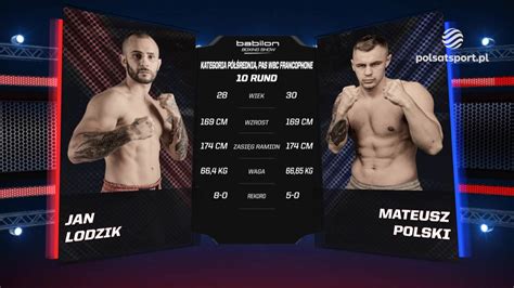 Jan Lodzik Mateusz Polski Skrót Walki Polsatsportpl