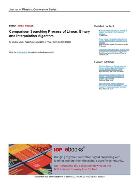 Comparison Searching Process Of Linear Binary And Interpolation Algorithm Pdf Boolean Data