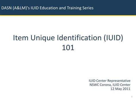 Ppt Item Unique Identification Iuid 101 Powerpoint Presentation Free Download Id 4549772