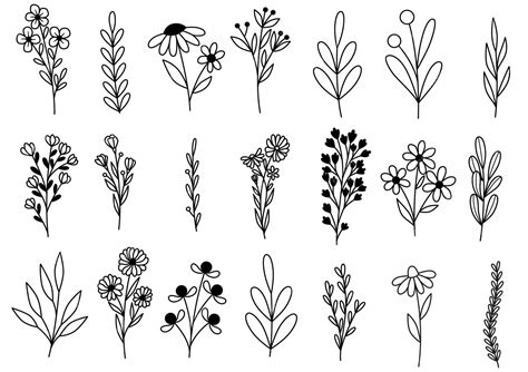 Premium Vector 0002 Hand Drawn Flowers Doodle