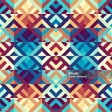 Geometric Abstract Triangles Pattern Seamless Vector Image Stock