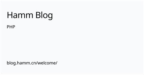 Php Hamm Blog