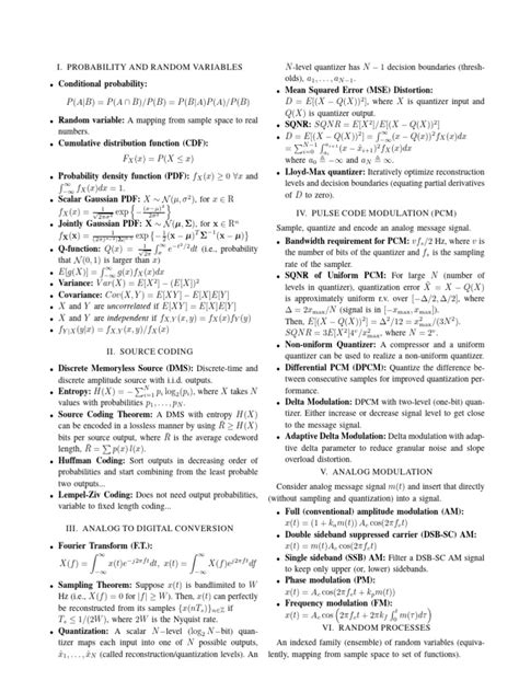 Final Exam Cheatsheet Pdf Sampling Signal Processing Electronics