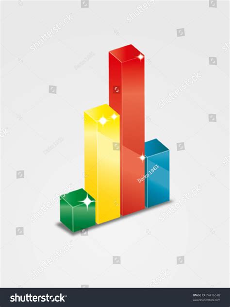 Color Bar Graph Vector Image Stock Vector Royalty Free 74416678