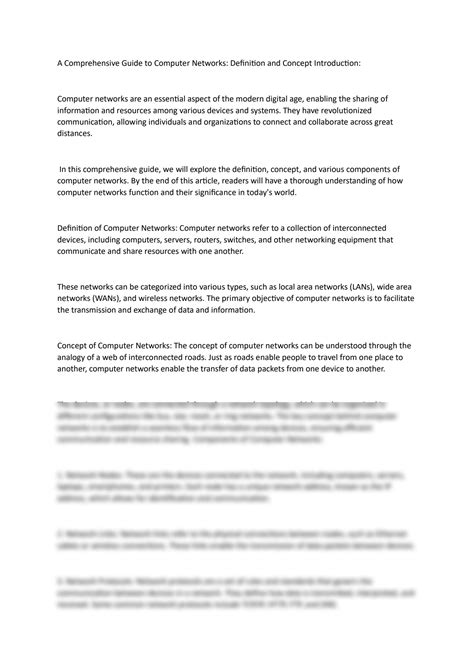 Solution A Comprehensive Guide To Computer Networks Definition And