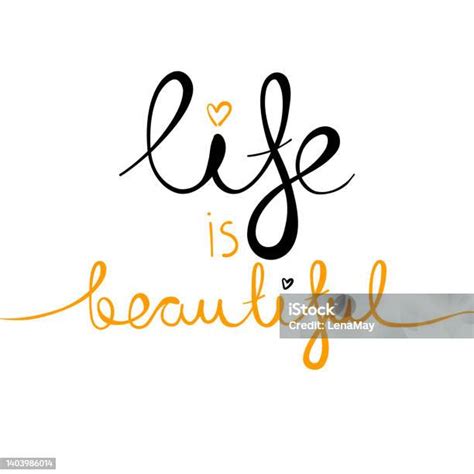현대 벡터 레터링 인생은 아름답습니다 벽 포스터에 대한 영감을주는 손으로 쓴 인용문 인쇄 가능한 서예 문구 T 셔츠에 대한 스톡 벡터 아트 및 기타 이미지 Istock