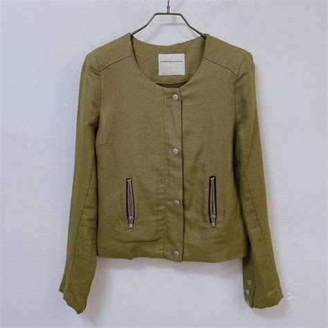 여성 여름 린넨 긴팔 자켓 카키색 Free 세컨웨어