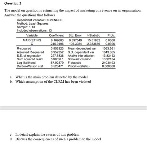 Question The Model On Question Is Estimating The Chegg