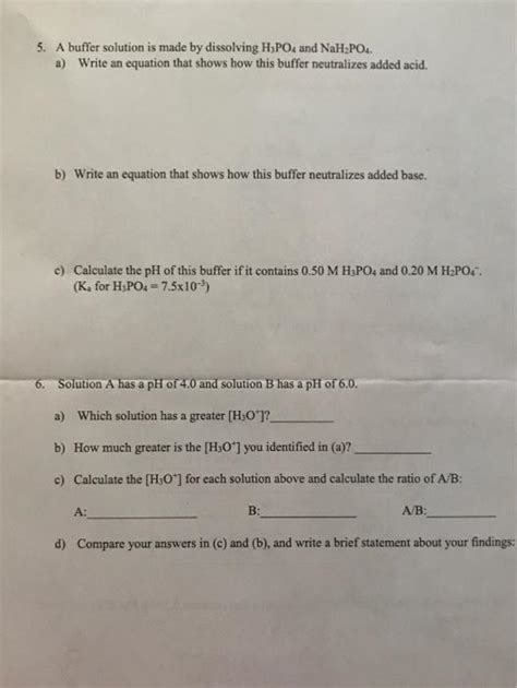 solved 5 a buffer solution is made by dissolving hpo and