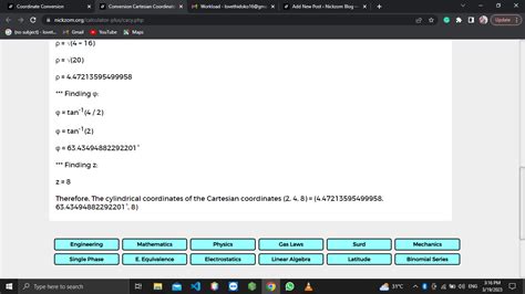 How To Convert Cartesian To Cylindrical Coordinate Units