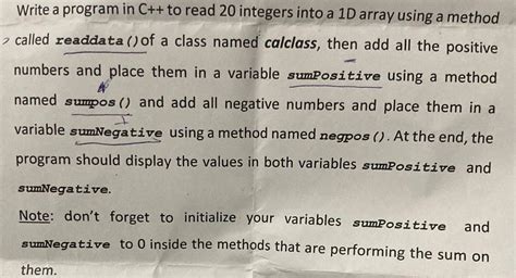 solved write a program in c to read 20 integers into a 1d
