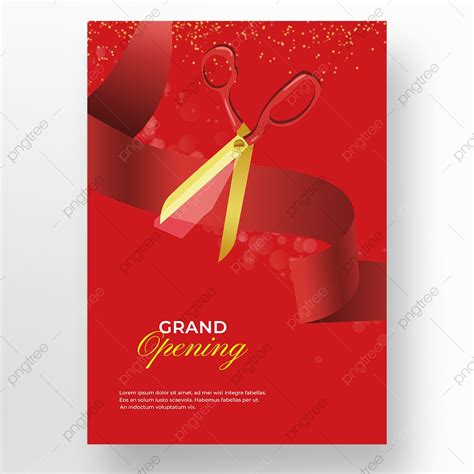 포스터 레드 리본 컷 배경 일러스트 템플릿 Psd 다운로드 디자인 자료 다운로드