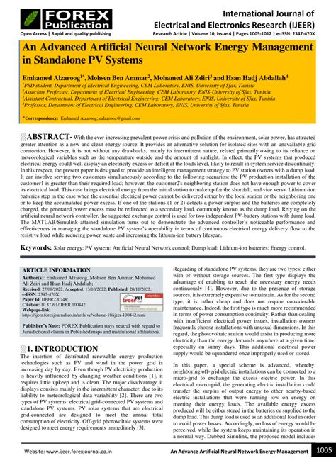 Pdf An Advanced Artificial Neural Network Energy Management In
