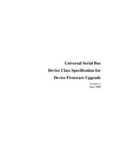 Universal Serial Bus Device Class Specification For Device Universal Serial Bus Device