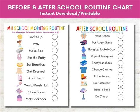 Visual Back To School Morning Before And After School Daily Etsy