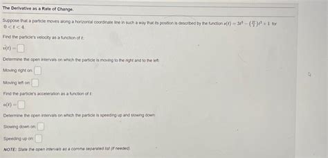 Solved Suppose That A Particle Moves Along A Horizontal