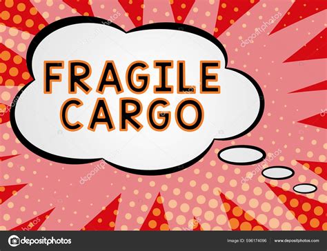 Handwriting Text Fragile Cargo Business Showcase Breakable Handle Care Bubble Stock Illustration
