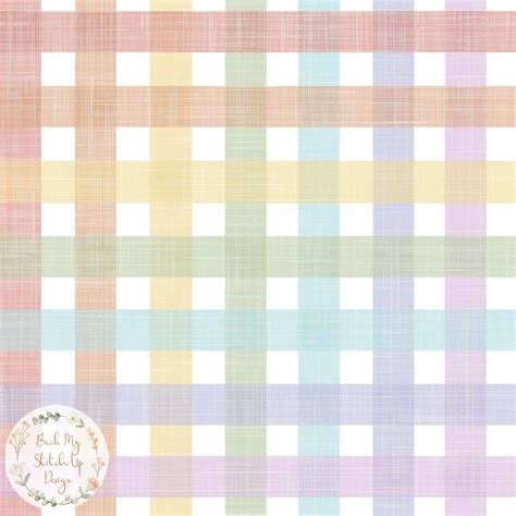 Rainbow Gingham Seamless Pattern Rainbow Plaid Surface Pattern Summer