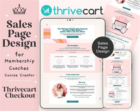ThriveCart Sales Page Template | ThriveCart Checkout Page| Sales Page Design for Membership ...