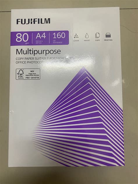 Fujifilm A4 paper 80gsm 500 sheets multipurpose, Hobbies & Toys ...
