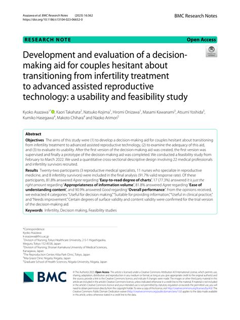 PDF Development And Evaluation Of A Decision Making Aid For Couples Hesitant About