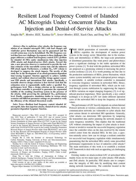 resilient load frequency control of islanded ac microgrids under