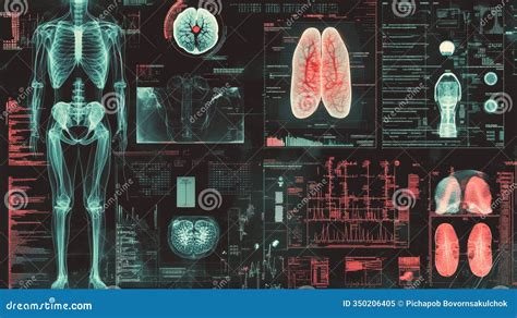 Detailed Infographic Of Ai Algorithm And Human Anatomy Processing Stock Image Image Of