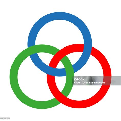 Borromean Rings Three Simple Closed Curves Three Colored Intersecting Circles Rings Vector