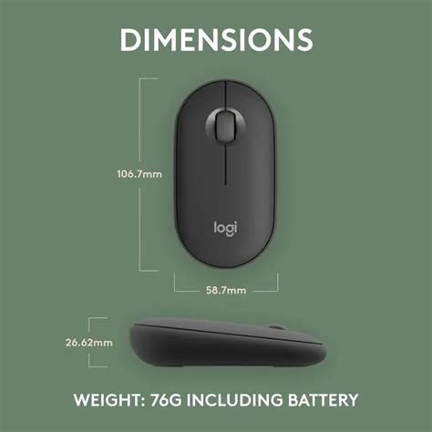 Logitech Pebble 2 M350s Mouse Slim Compact Bluetooth® Wireless Customizable Button Multi