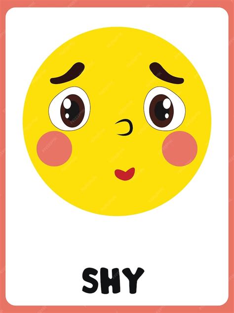 Premium Vector Shy Face Clipart Flashcard