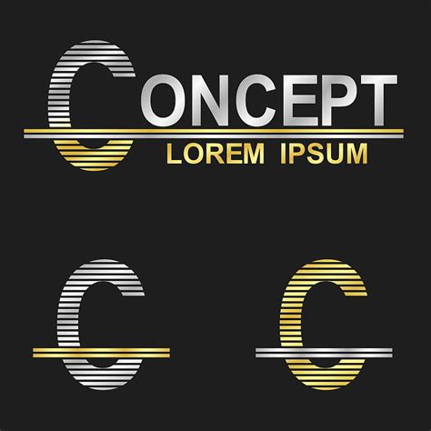 금속 비즈니스 글꼴 디자인 문자 C 벡터 Ai Eps Uidownload
