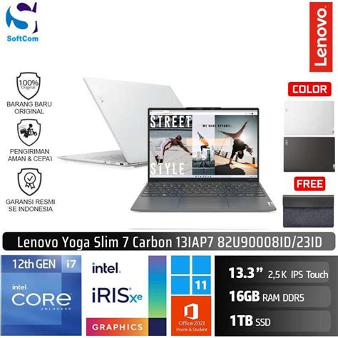 Jual Lenovo Yoga Slim 7i Carbon 08id 23id Notebook Core I7 1260p 16gb 1tb Ssd 14touch Win 11
