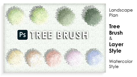 Watercolor Photoshop Tree Brush And Layer Style For Landscape Site