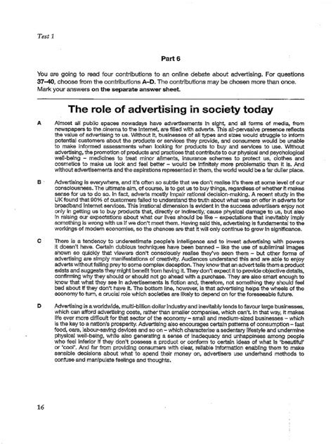 Cae Reading Part 6 Test 1 Pdf