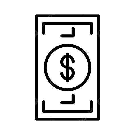 Money Line Icon Vector Banknote Coins Dollar Png And Vector With