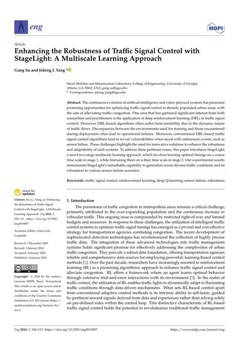 Pdf Enhancing The Robustness Of Traffic Signal Control With Stagelight A Multiscale Learning