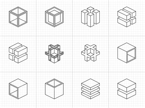 Premium Vector Vector Set Of Isometric 3d Cubes Isometric Cubes Icons