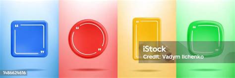 벡터 그림입니다 3d 미니멀리스트 포스터 세트 따옴표 프레임 빈 템플릿입니다 격리된 텍스트 상자입니다 인용 빈 말풍선 컬러 배경입니다 간단한 모양 포스터 잡지 레이아웃