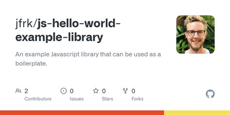 Github Jfrk Js Hello World Example Library An Example Javascript Library That Can Be Used As
