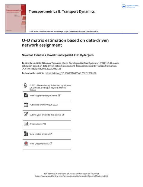 Pdf Od Matrix Estimation Based On Data Driven Network Assignment